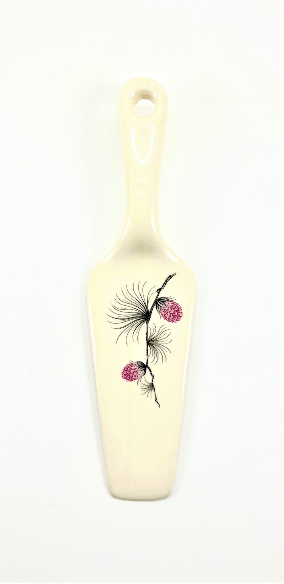 Pink Thistle Cake Server Pie Server, Mid-century Ceramic – The Vintage ...